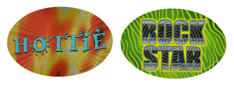 Vintage Textured Foil Vending Rock Star Hottie Sticker Set | eBay