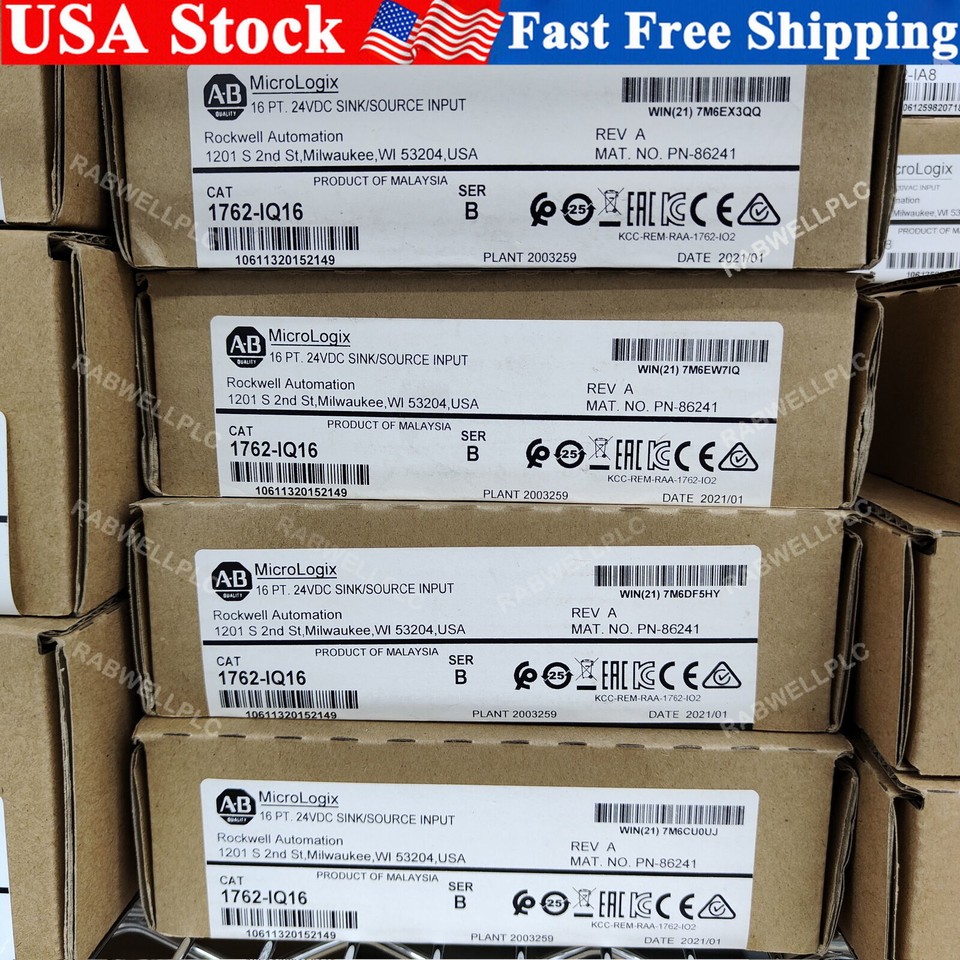 New Factory Sealed AB 1762-IQ16 SER B MicroLogix 24VDC Input Module ...