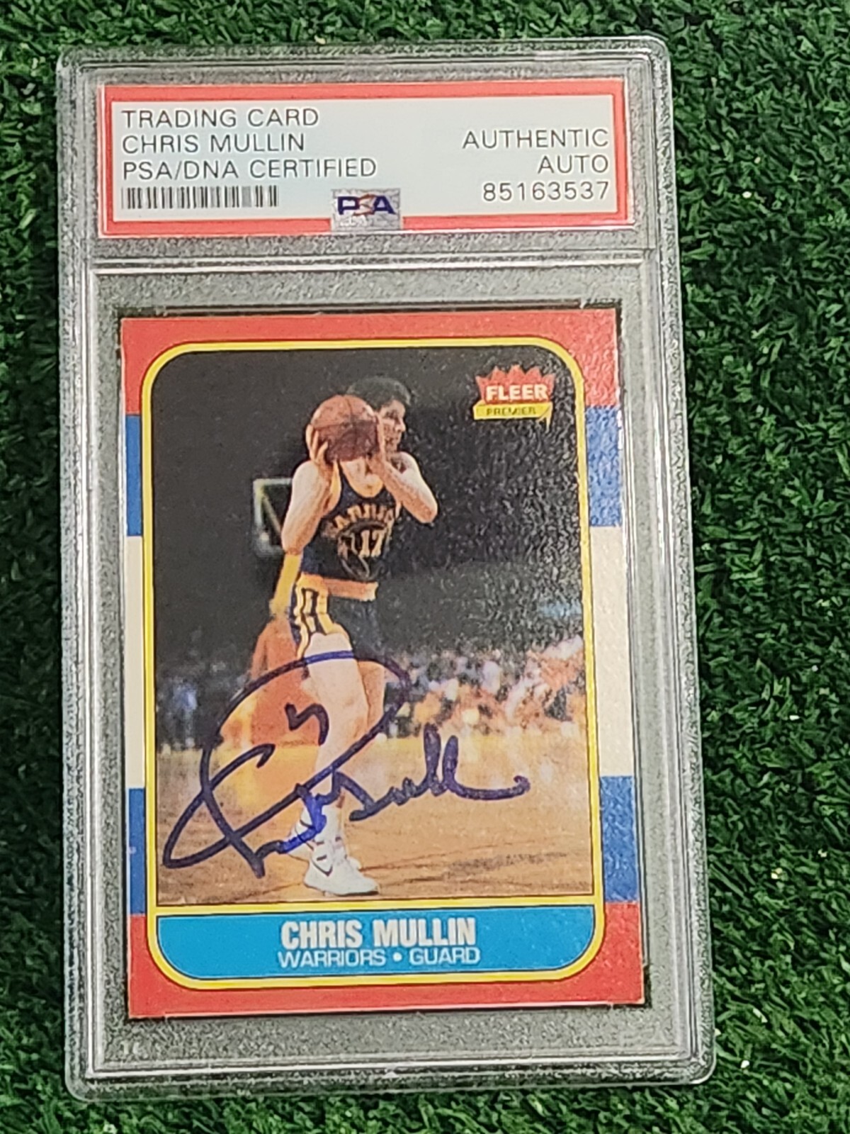 Chris Mullin Warriors Autographed 1986 Fleer Signed Rookie Card #77 PSA ...
