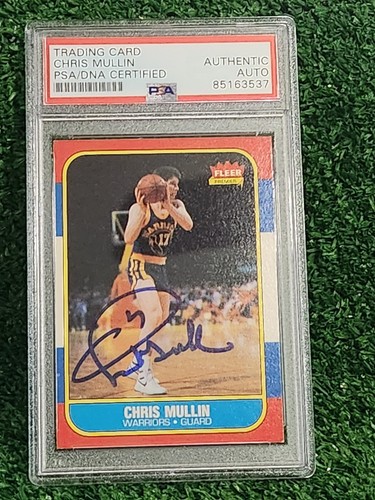 Chris Mullin Warriors Autographed 1986 Fleer Signed Rookie Card #77 PSA ...