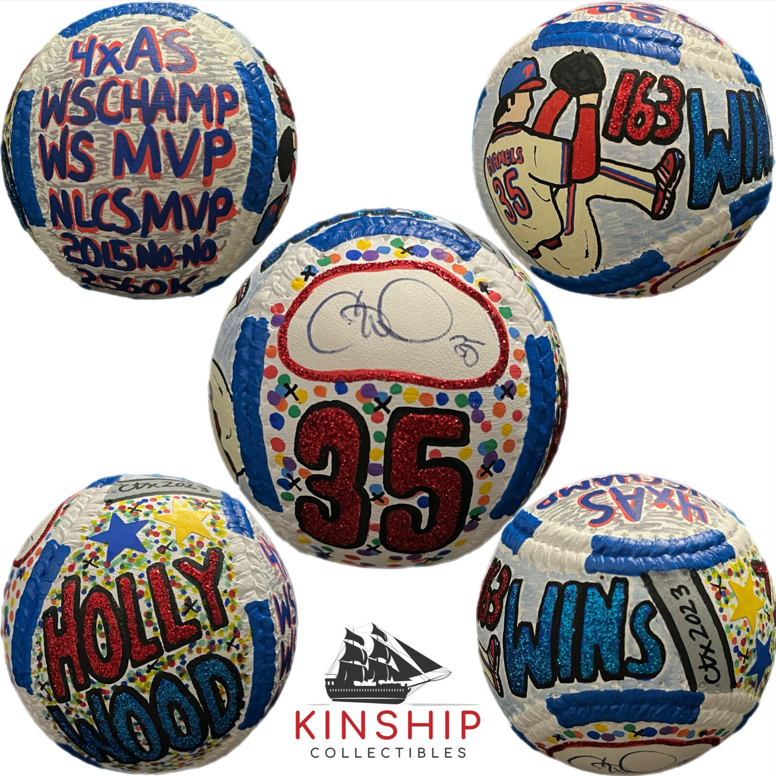 Cole Hamels signed Baseball JSA COA Hand Painted Carter X Phillies HOF ...