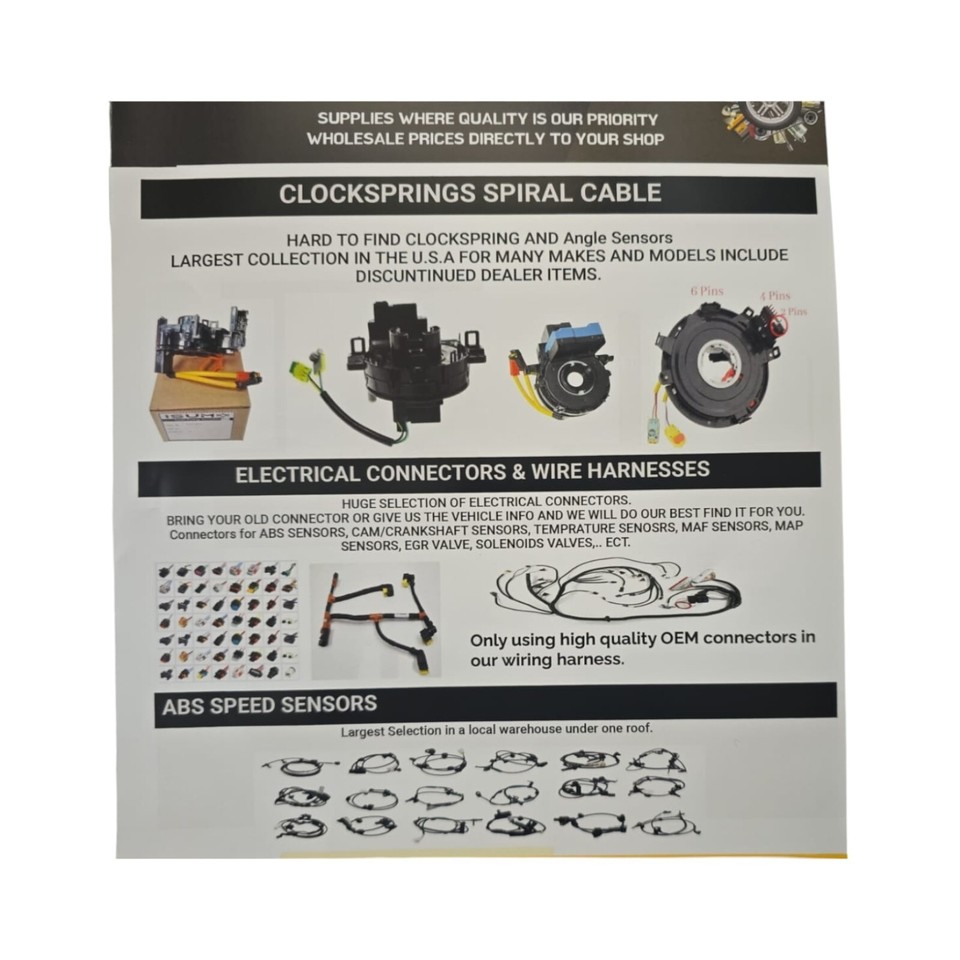 Clockspring Spiral Cable For GM 2016-2024 Vehicles Without Heated ...