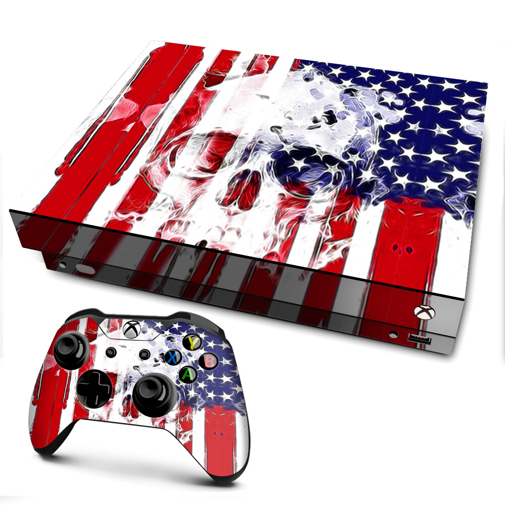 Xbox One X Console Skins Decal Wrap ONLY U.S.A. Flag Skull Drip | eBay