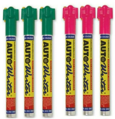 AUTO WRITER PENS GREEN & PINK - 6 Pens (3 GREEN/3 PINK) - FREE 2-DAY ...