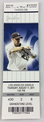MLB 2011 08/11 Los Angeles Angels at New York Yankees Ticket-Rafael ...