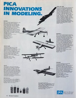 PICA RC Airplane Kits Vintage 1984 Print Ad Ephemera Wall Decor | eBay