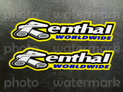 2x Renthal Yellow Decals Stickers Swingarm YZ 350 125 CR RMZ KXF YZF KX ...