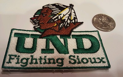 Und University of North Dakota Fighting Sioux embroidered iron on patch ...