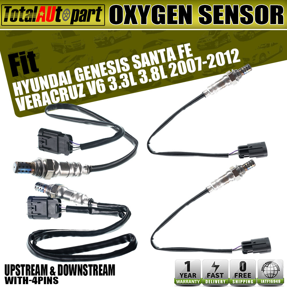 4x O2 Oxygen Sensors for Hyundai Genesis 09-11 Santa Fe 07-09 Up ...