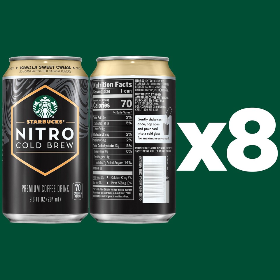 Starbucks Nitro Cold Brew, Vanilla Sweet Cream 9.6 fl oz Can 8 Pack | eBay