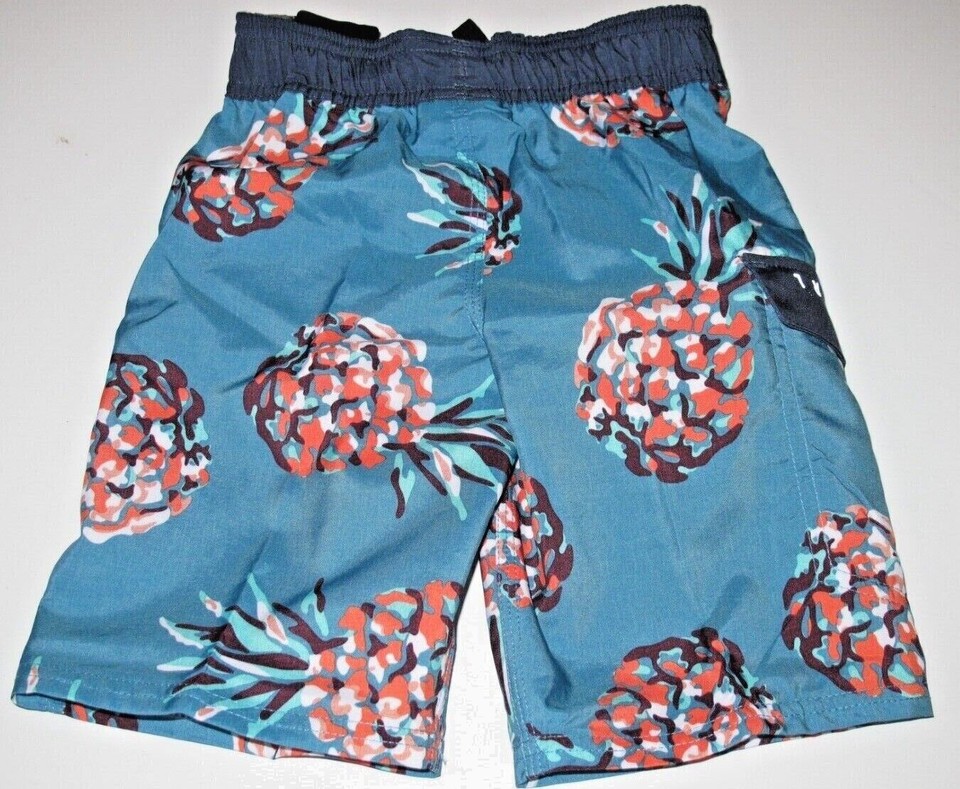 Rip Curl Little Boys 5 Board Shorts Swim Trunks Elastic Waist Pineapple ...