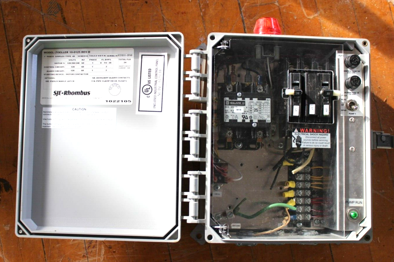 Zoeller 10-0125 Three-Phase, Duplex Alternator Control Panel 115/208 ...
