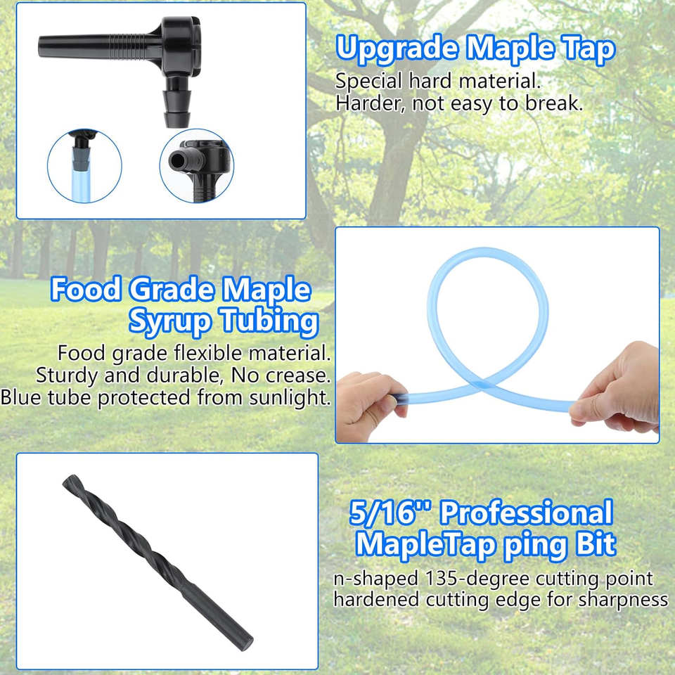 Maple Syrup Tapping Kit, Upgrade Maple Taps Set Include (15) Maple ...