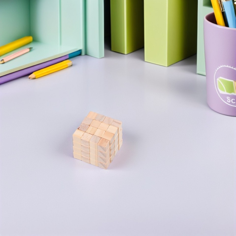 200 Pcs Mini Wooden Square Building Blocks for Crafts Counting Cubes ...