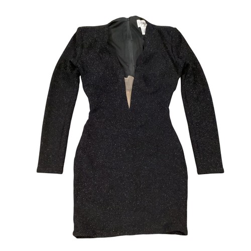 Sherri Hill Plunging mesh Neckline Bodycon Mini Evening Dress Shimmer ...