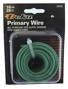 Deka / East Penn 00399 WIRE, PRIMARY 16 GA 28' 80 GRN 1/CD | eBay