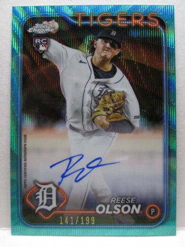 2024 Topps Chrome Reese Olson On Card Auto Aqua Refractor /199 #RA-RO ...