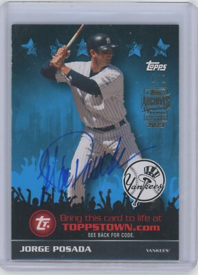 2023 Jorge Posada Topps Archives Signatures Series Auto 🔥 1/1 🔥 on-card ...