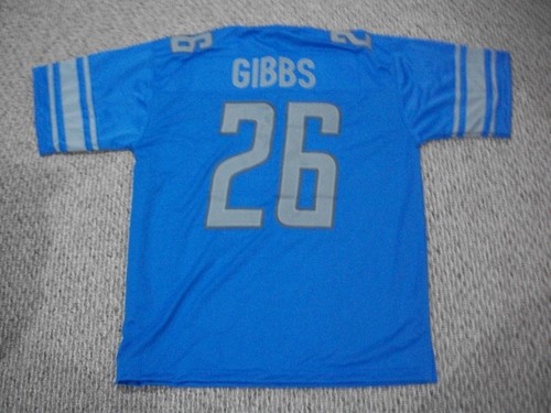 JAHMYR GIBBS Unsigned Custom Detroit Blue Sewn Football Jersey Sizes S ...