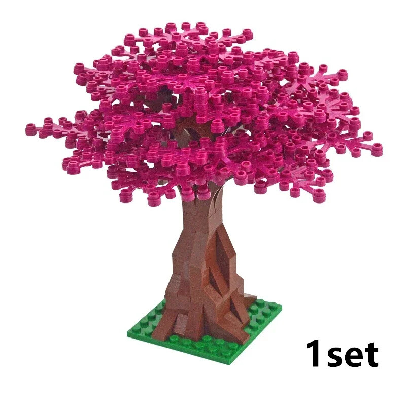 City Tree Green Bush Garden MOC Flower Grass for Lego Building Blocks ...