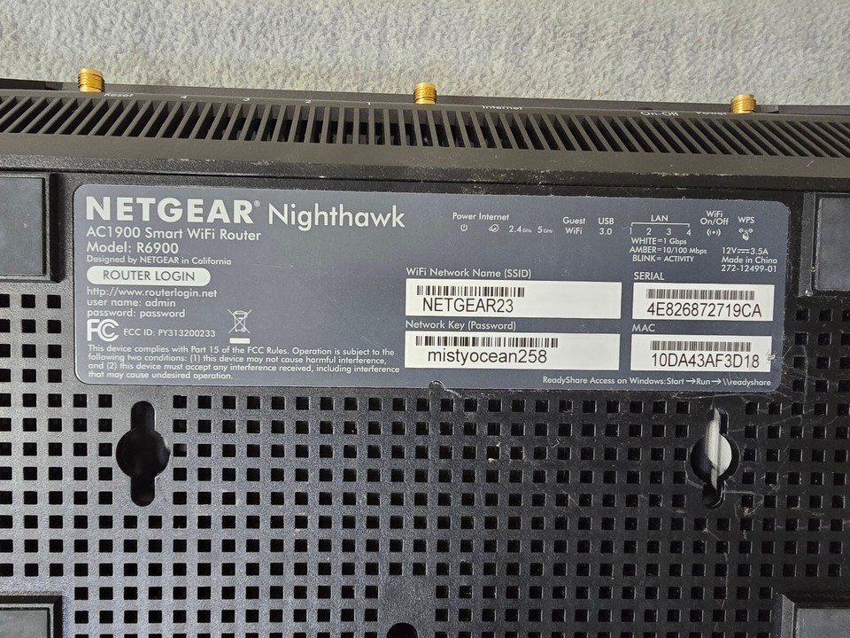 NetGear Nighthawk R6900 AC1900 Smart Wifi Wireless Router | eBay