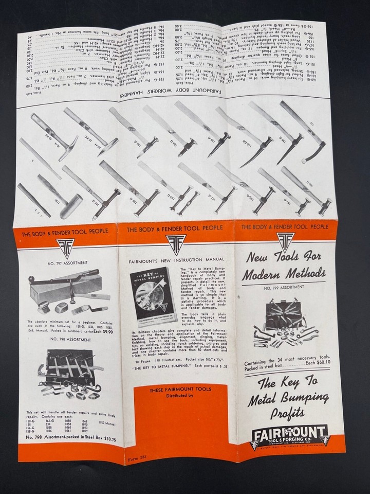 VINTAGE FAIRMOUNT TOOL AND FORGING CO THE KEY TO METAL BUMBING MANUAL W ...