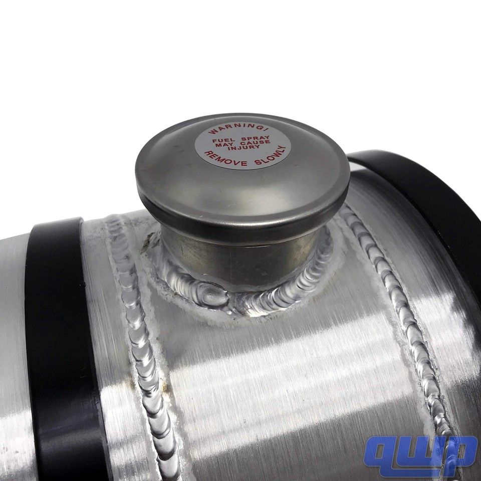 Fuel Tank 2 Gallon Center Fill Round Aluminum Gas Tank Outlet 1/4 NPT 8 ...