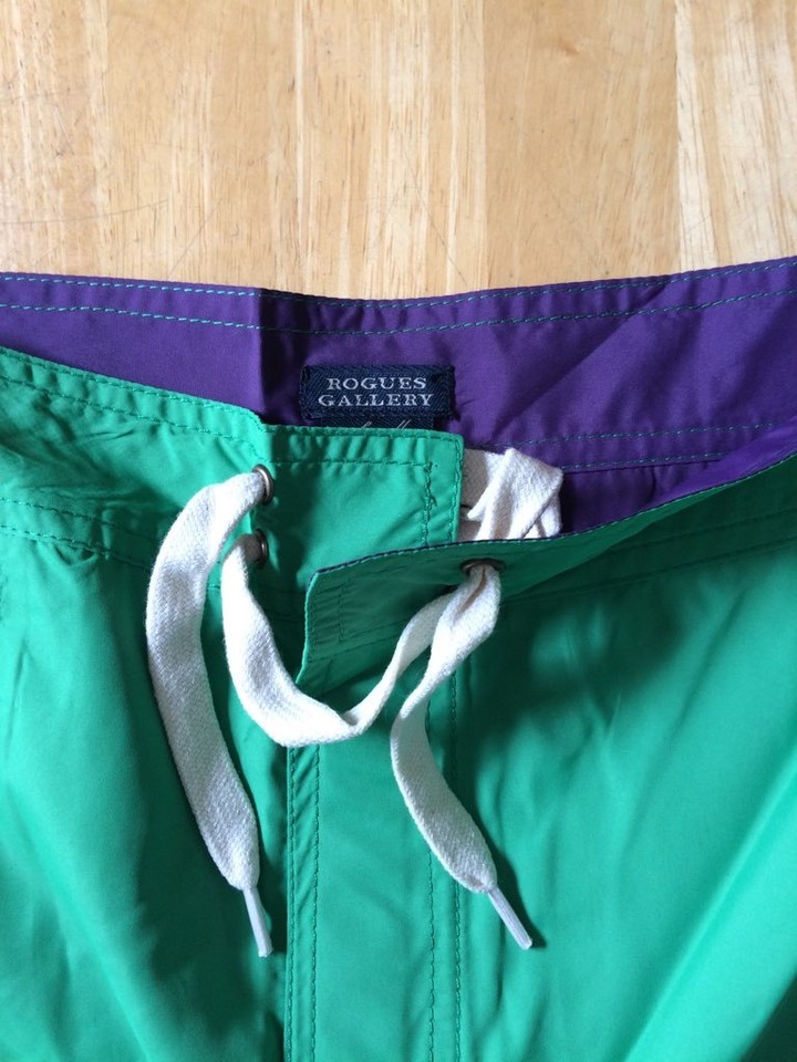 ROGUES GALLERY MEN'S KELLY GREEN & ROYAL PURPLE SWIM SHORTS,SMALL | eBay