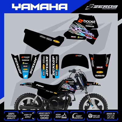 YAMAHA PW 50 GRAPHICS KIT PEEWEE DECAL MINI BIKE STICKER TROY BOOST BLK ...