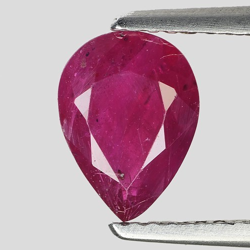 1.30Cts 100% NATURAL RED PEAR CUT RUBY HEATED NOT GLASSFILL LOOSE ...