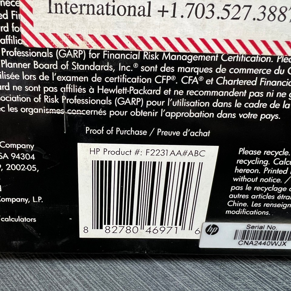 Hewlett Packard HP 12C Platinum Financial Calculator Brand New Sealed ...