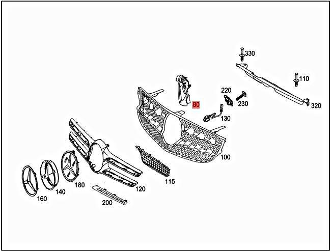 Genuine MERCEDES Glc C253 X253 Coupe SUV Right Air deflection slat ...