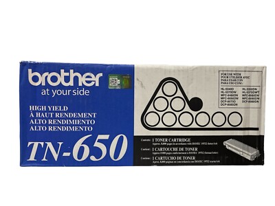 Brother TN650 Black Toner Cartridge Official Brother Brand New Sealed ...