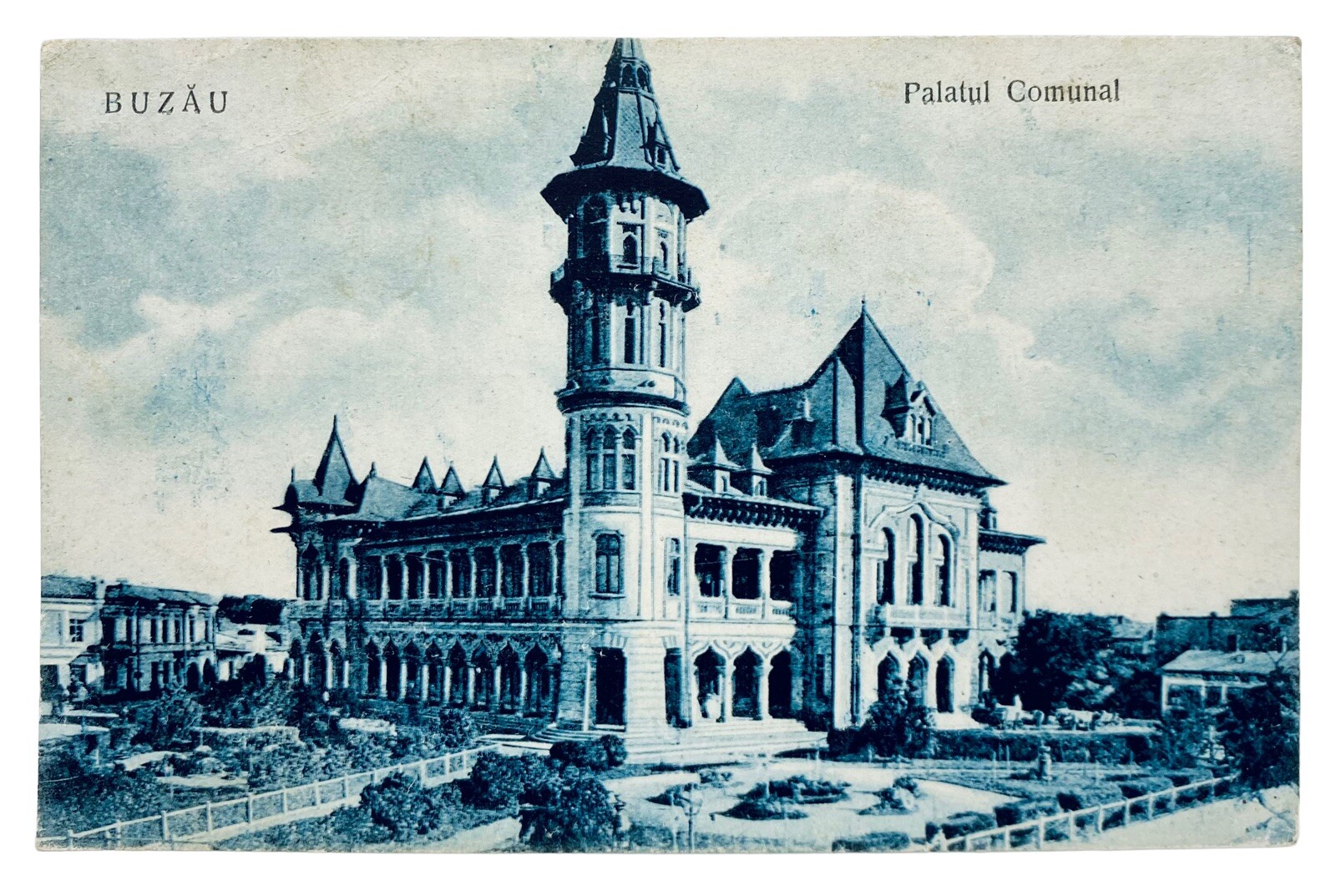 Romania 1920s Buzau postcard Palatul Justitia Comunal Justice palace ...