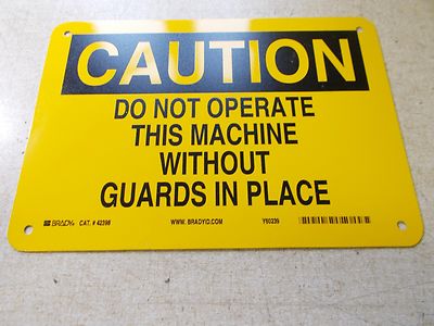 NEW Brady 42398 Caution "Do Not Operate Machine" Sign 10" x 7" *FREE ...