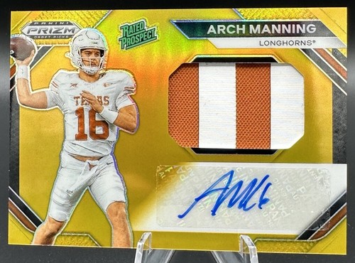 2024 Prizm Draft Picks Arch Manning PPAAMG Prospect Patch Autograph ...