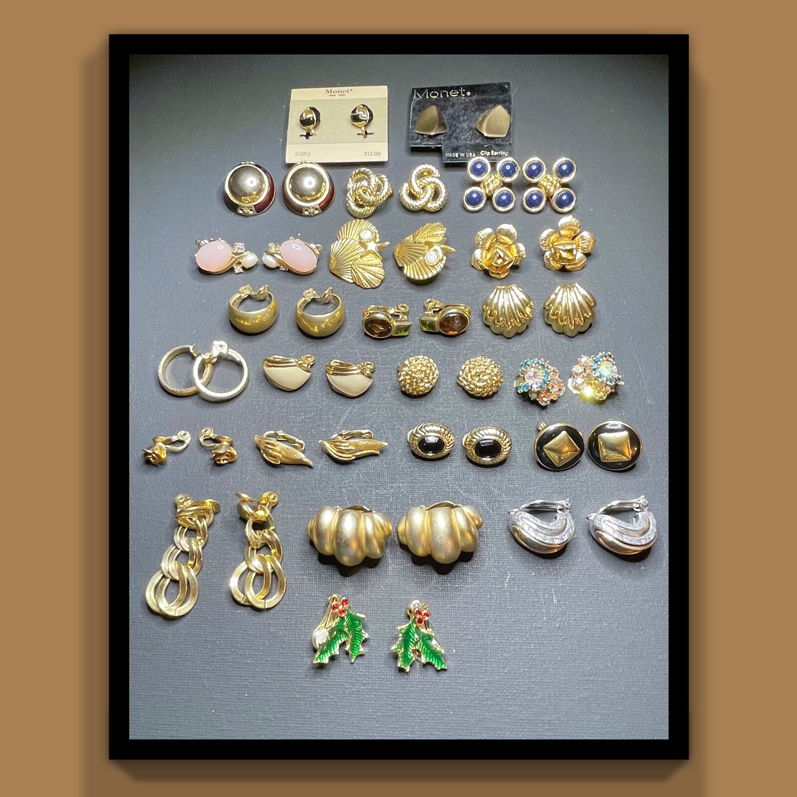Vintage Clip Earrings Lot Of 23 Monet, Givenchy, Napier , Brighton | eBay