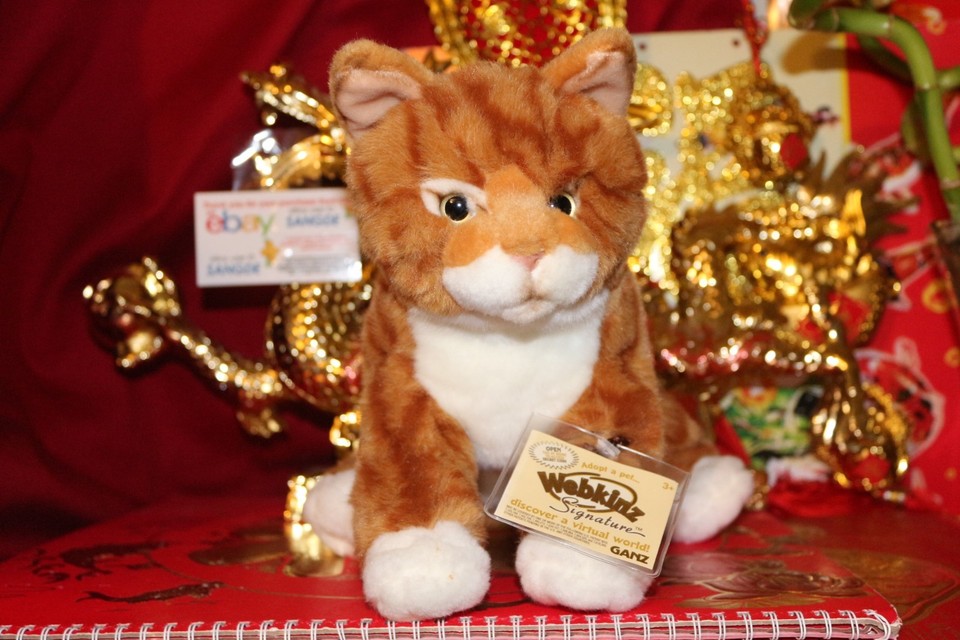 WEBKINZ SIGNATURE ORANGE TABBY CAT.COMES WITH SEALED CODE/TAG-NICE GIFT ...
