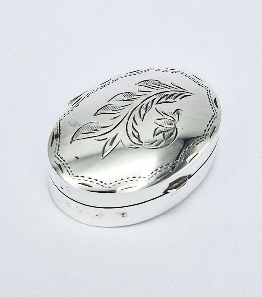 VINTAGE STERLING SILVER OVAL PILL / TRINKET BOX London Import 1988 | eBay