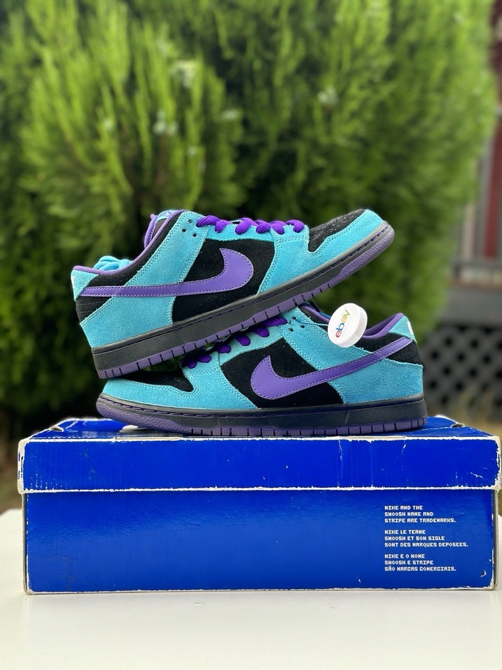 Nike Dunk Low Pro SB 'Skeletor' Sneakers Size 8.5 Black/Blue/Purple | eBay