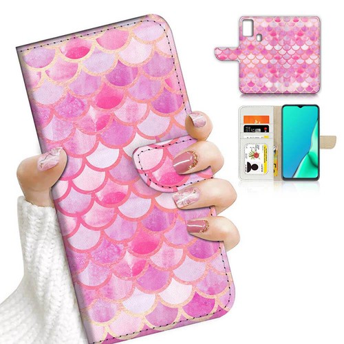 ( For Optus X Tap ) Wallet Flip Case Cover AJ24096 Pink Mermaid Scale ...