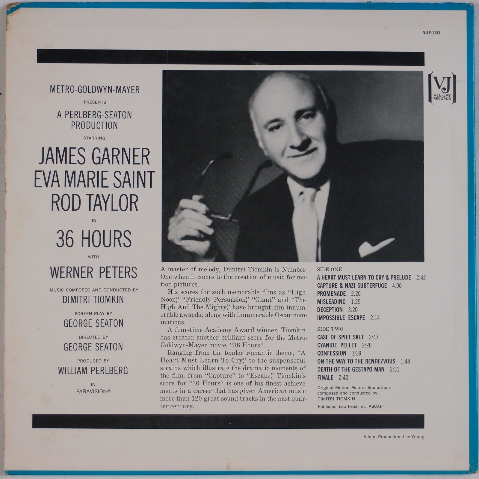 36 HOURS: Original Soundtrack, Dimitri Tiomkin VEE JAY OST Vinyl LP ...