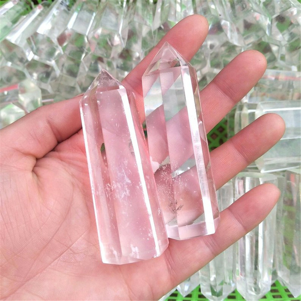 100% Natural Rock Clear Quartz Crystal Point Stone Wand Healing Mineral ...