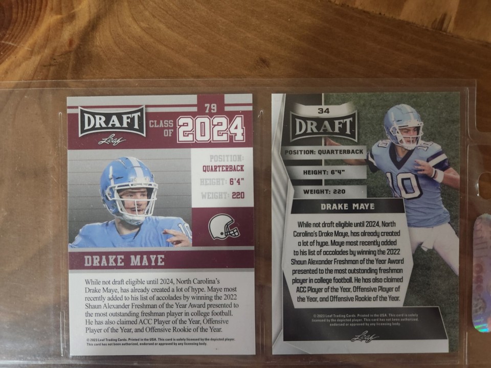 Drake Maye Rookies - UNC/New England Patriots - 2023 Leaf Draft | eBay