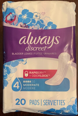 1 Pack Always Discreet size 4 Moderate Regular Has 20 pads | eBay