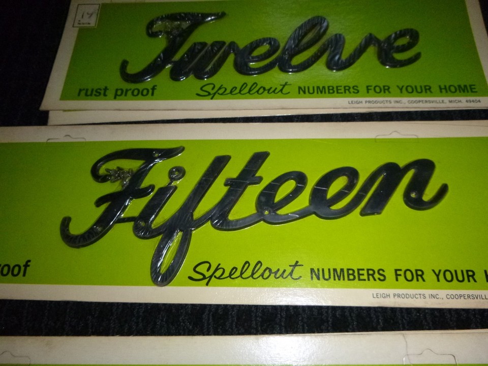 NOS Vtg Mid Century Leigh Script Style House Address Numbers Spellout ...