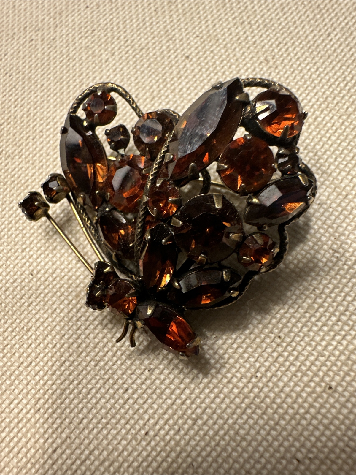 Beautiful Old Signed Regency Jewels Vintage Dark Ambe… - Gem