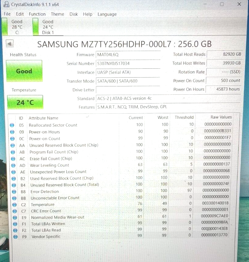 Samsung 256gb SSD Solid State Drive 2.5" SATA III 6gbps Mz7ty256hdhp ...