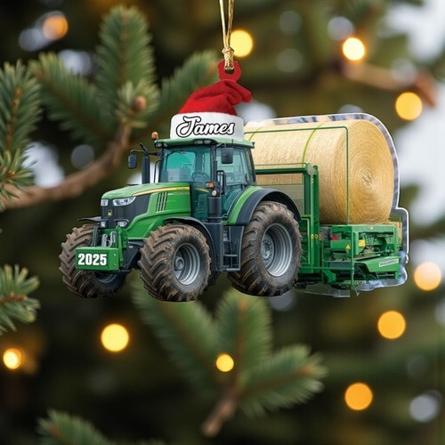 Personalized Tractor Hay Bale Ornament Custom Name Farmer Gift | eBay