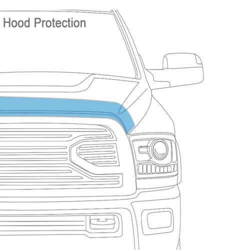 AVS Aeroskin Smoke Low Profile Acrylic Hood Bug Shield for Dodge Ram ...